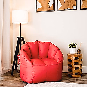 Big Joe Milano Bean Bag Chair, Navy Smartmax, 2.5ft & Milano Bean Bag Chair, Red Smartmax, 2.5ft