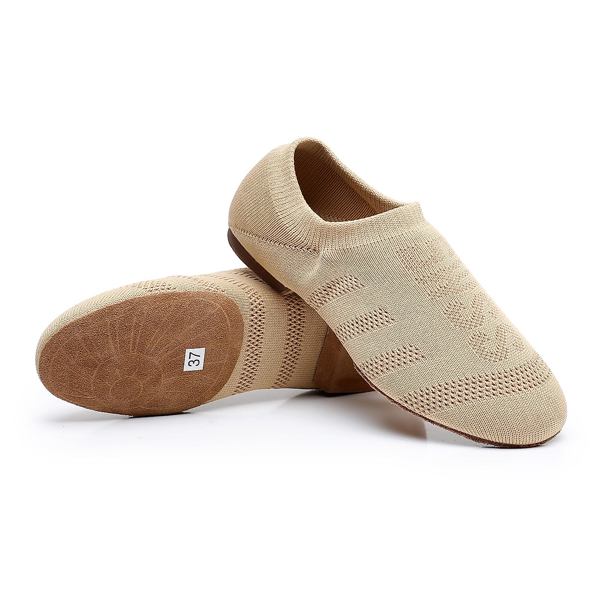 Slip on Jazz Shoe for Women Dance Shoes for Ballet Yoga Adult Training Breathable Teacher Shoes Fitness Exercise 1 CM Heel LLBN139