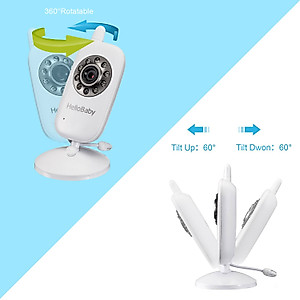 HelloBaby 3.2 Inch Video Baby Monitor with Night Vision & Temperature Sensor, Two Way Talkback System