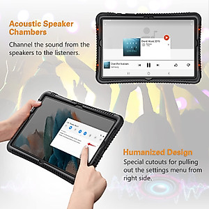 Fintie Silicone Case for Samsung Galaxy Tab A8 10.5 Inch 2022 Model (SM-X200/X205/X207), Honey Comb Series Kids Friendly Light Weight Shock Proof Protective Cover, Black