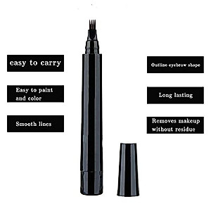 Beard Pencil Filler for Men, 2 Pack, Eyebrow Pen, Beard Filling Pen Kit - WaterProof, Long Lasting Coverage - Beard, Moustache, Eyebrows, Beard Dye for Men, Bristle Brush (2 pcs Black)…