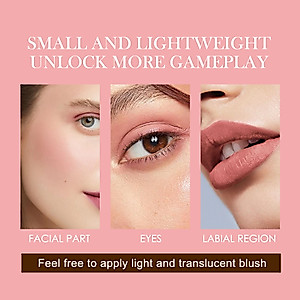 Waterproof Cream Blush for Cheek, Eyes and Lip Long Lasting & Smooth Creamy Formula Lightweight Blush Stick Blush Wand 01#