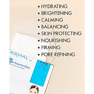 DERMAL 16 Combo Pack A Collagen Essence Full Face Facial Mask Sheet - Face Pack For Glowing Skin - Self Home Care Face Facial Mask Sheet - Korean facial Masks For Women and Men