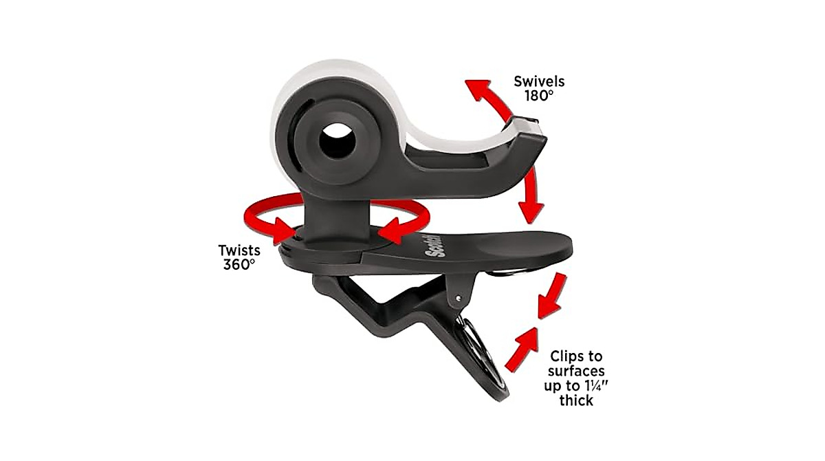 Scotch Clip & Twist Tape Dispenser - Portable, Refillable & Easy to Use