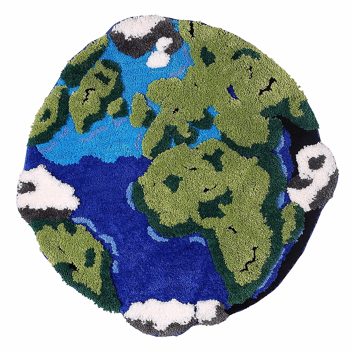 Taikoory Earth Rug World Map Rug - Moss Rug Science Rug Circle Rug for Classroom Kids Rug, Cute Bath Mat Machine Washable Area Rugs for Bedroom Aesthetic Bathroom Small Round Rug (32" x 32")