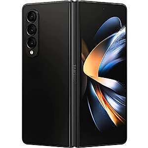 Galaxy Z Fold 4 Cell Phone, Factory Unlocked Android Smartphone, 256GB, Flex Mode, Dual Sim (1x eSim + 1x Nano) Multi Window View, Foldable Display, Korean International Version, Phantom Black