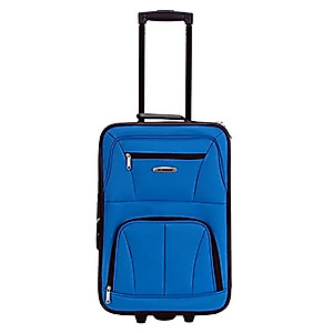 Rockland Fashion Softside Upright Luggage Set,Expandable, Blue, 2-Piece (14/19)