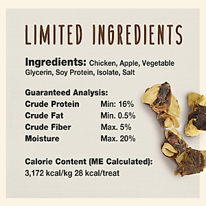 Cadet Gourmet Chicken & Apple Wrapped Dog Treats Wraps - Healthy & Natural Chicken & Apple Dog Training Treats for Small & Large Dogs - Inspected & Tested in USA (14 oz.)