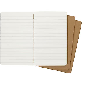 Moleskine Cahier Journal, Soft Cover, Large (5" x 8.25") Ruled/Lined, Kraft Brown, 80 Pages (Set of 3)