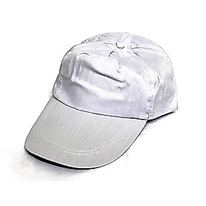3 Pcs. CAP WHITE Fabric POLYESTER Embroidery SUBLIMATION HEAT TRANSFER ADJUSTABLE HAT BLANK PLAIN