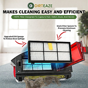 iRobot Roomba 3 High Efficiency HEPA Filters Replacement for Robotic Vacuums Series 805 850 860 861 864 866 870 871 880 890 960 966 980 990 | Compatible Parts Accessories