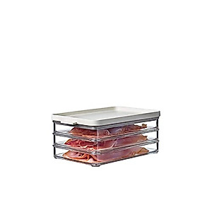 MEPAL, Omnia Food Storage Boxes with Lid for Salami, Cold Cuts, Turkey, Bologna, Deli and Luncheon Meat, BPA Free, Nordic White, 3 X 500ml | 17oz, 1 Set
