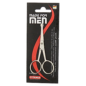 Titania Germany Solingen Quality Nose Hair Scissors - Corrosion Resistant w/ Blunt End - Helps Protect Sensitive Areas for Men & Women - Made In Germany