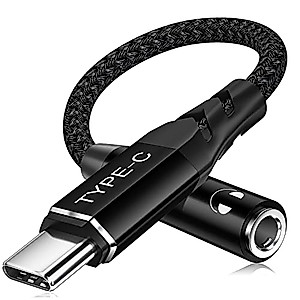 USB C to 3.5mm Audio Adapter for Samsung S23 S22 Ultra S21 A53 Flip5 4 Type C to AUX Headphone Jack with Hi-Res DAC for iPad Pro Air 5 Pixel 7 6a 3.5mm Female Audio Dongle Cable for Sony/Beats Earbuds