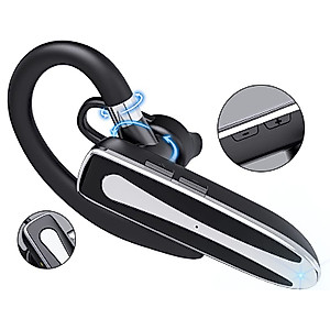 EUQQ Bluetooth Wireless Earpiece for Cellphone, Bluetooth 5.1 Headset Wireless Headphone with Charging Case,Microphone for Office Driving, Hands-Free Earphones Compatible with Android/iOS