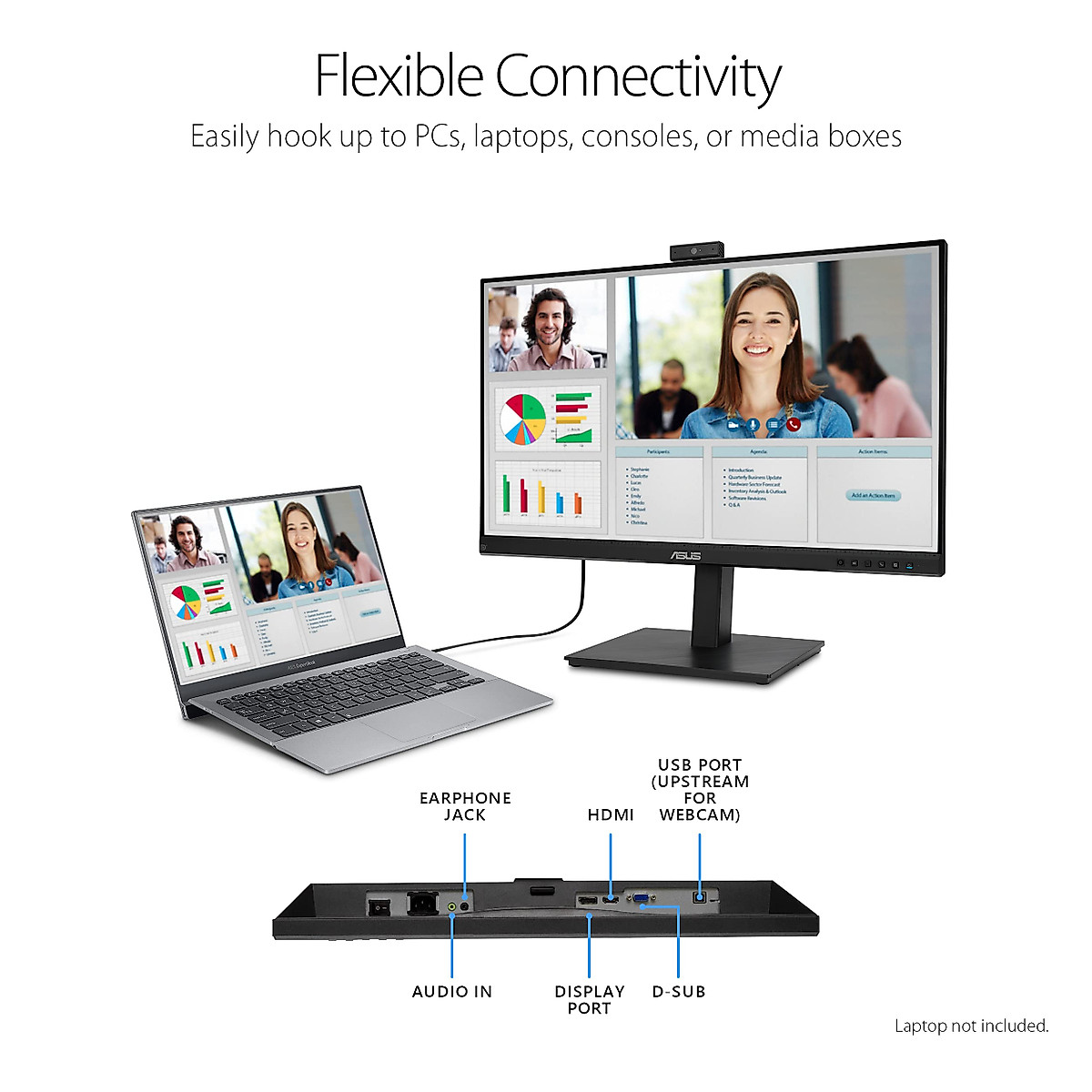 ASUS 27” 1080P Video Conference Monitor (BE279QSK) - Full HD, IPS monitor (Renewed)