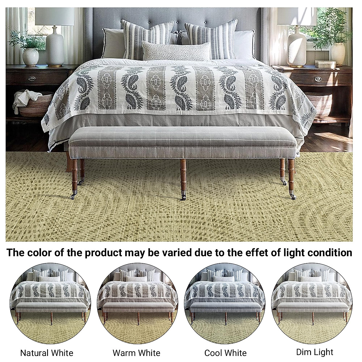 HOMBYS 10x14ft Modern Large Area Rug for Living Room Bedroom, Super-Thin Geometry Floor Carpet for Indoor Office Dining Room, Abstract Home Deco Non-Shedding, Dark Khaki, Machine Washable