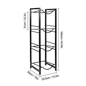 KCGANI Water Bottle Holder Cooler Jug Rack Organizer for 5 Gallon, Save Space Detachable Water Dispenser Stand Metal Water Jug Stand for Office Kitchen Public Place, 4-Tier