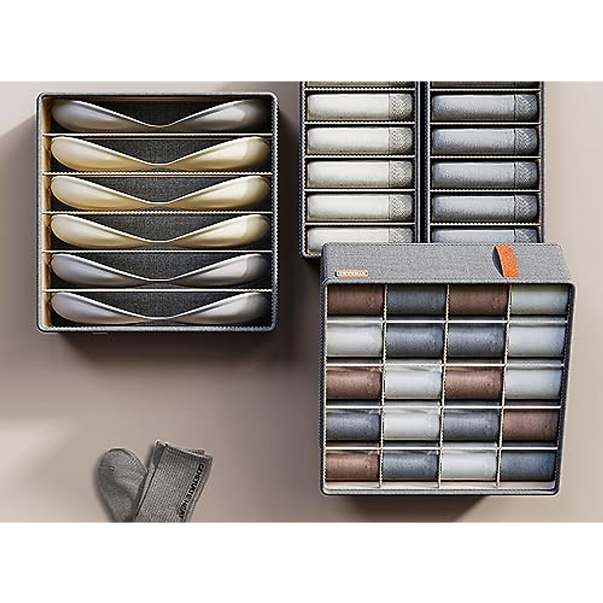 hebje Underwear Storage Box for Socks Panty Storage Drawer Compartment Multifunctional Household Wardrobe Sorting Box