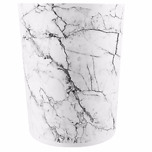 VVloop 5 Gallon Plastic Office Trash Can, White Marble,Easy to Clean,Save Space,Open Trash can for Easy handling,Crack Resistance for a Long time,Home Kitchen Office Multi-Scene use.