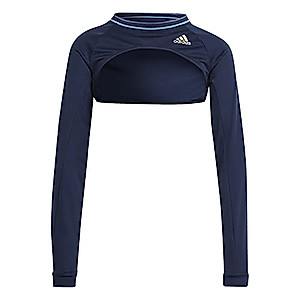 adidas womens Match Shrug PB Long Sleeve Tee Crew Navy/Alumina Small