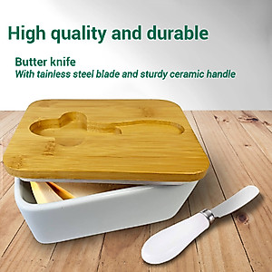 Xabono Butter Dish with Lid and Knife, Perfect Kitchen Decor, Ideal Kitchen Gifts for Families Butter Container with Knife, Fridge, Microwave and Dishwasher Resistant