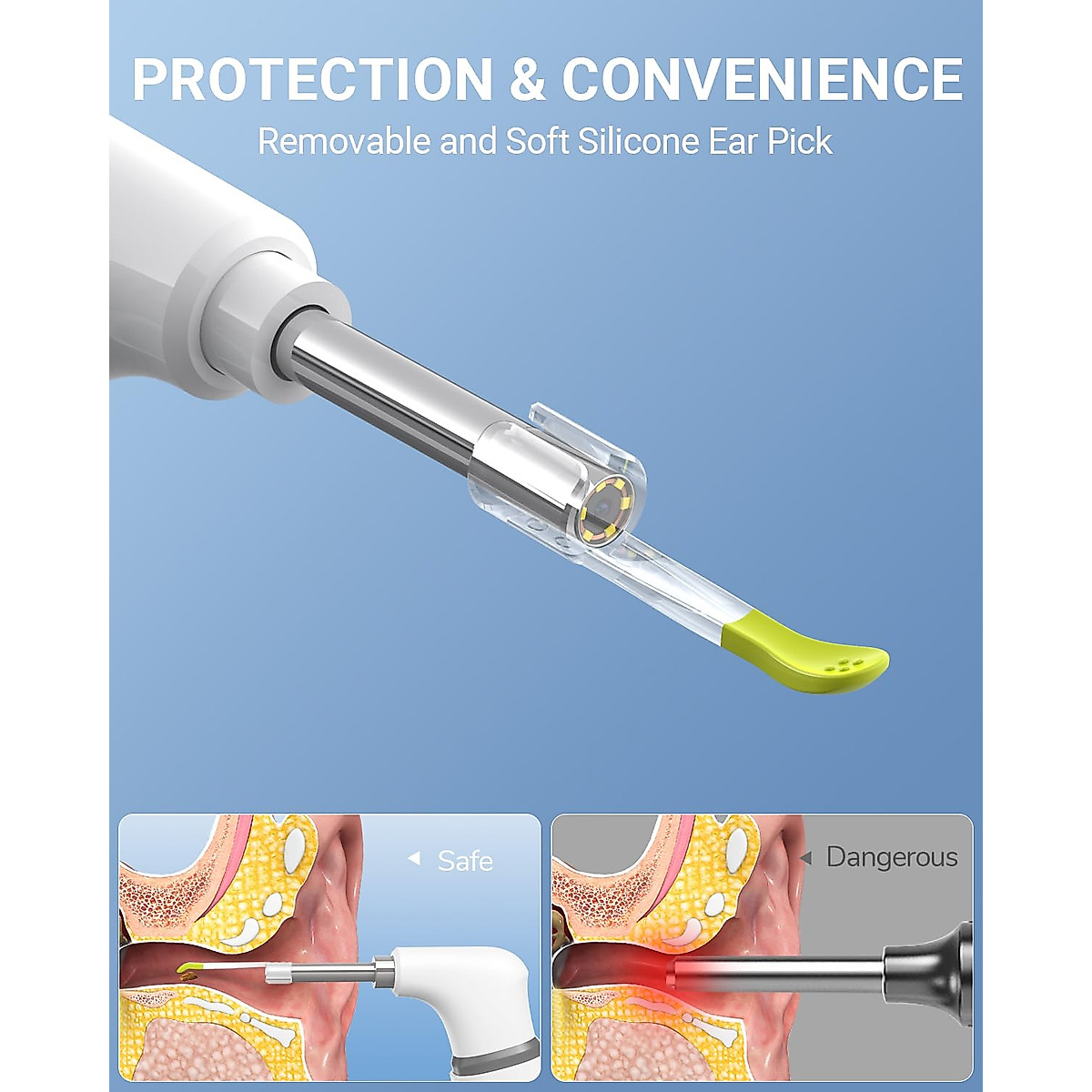 ScopeAround Wireless Otoscope with Light Ear Camera, 3.9mm Ear Wax Removal Tool Camera, 720P HD with 6 LED Lights, WiFi Wireless Otoscope Camera, Ear Scope Compatible with Android and iPhone