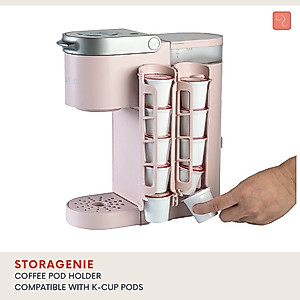 STORAGENIE Coffee Pod Holder for Keurig K-cup, Side Mount K Cup Storage, Perfect for Small Counters (2 Rows/For 10 K Cups, PINK)