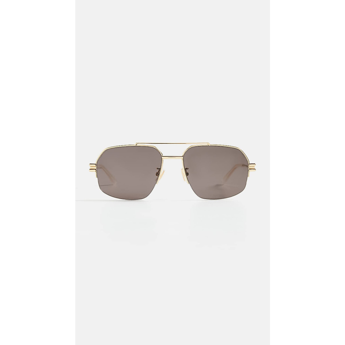 Bottega Veneta Women's Pilot Sunglasses, Gold-Gold-Grey, One Size