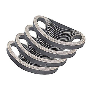 3/8 Inch X 13 Inch Sanding Belts, 4 Each of 80/120/240/320/400 Grits, Premium Knife Sharpening Sanding Belt Sander Tool for Woodworking, Metal Polishing, Silicon Carbide Sanding Belts (20 Pack)