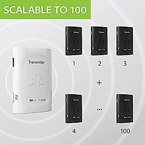 Avantree Audiplex - Wireless Multiple Audio Transmitter & Receiver Set, Long Range Low Latency for TV, AV Receiver, Projector, PA System, Church, Broadcast to 100 Headphones/Speakers