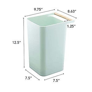 Yamazaki Home Como Plastic | Trash Can, One Size, Blue