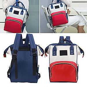 Maternity Nappy Bag, Abrasion Resistance Diaper Bag,Travel Backpack, Early Education Pregnant Woman for Home Educational Institution(Red Rice Blue)