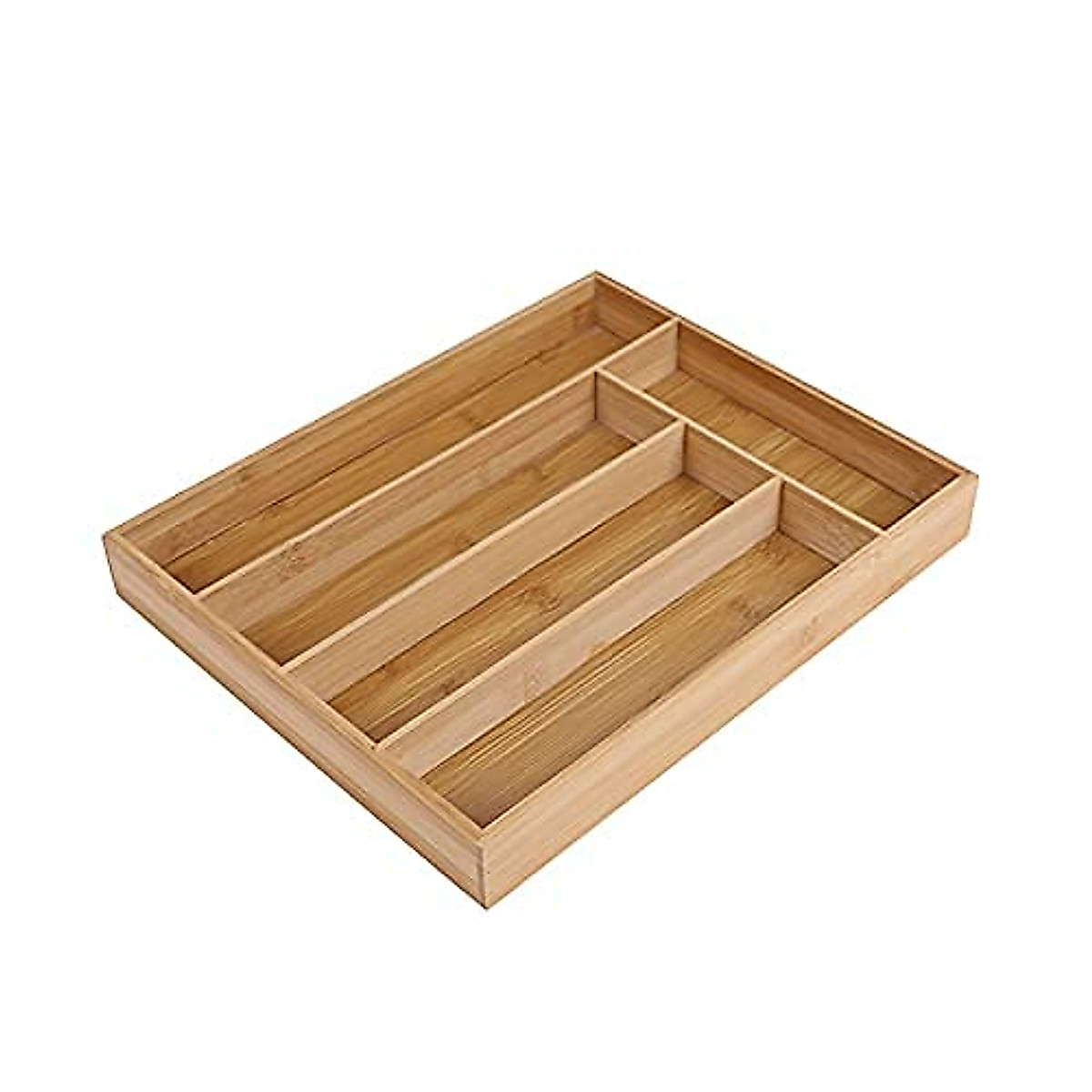 GREEHOMEDE Kitchen Drawer Organizer, Flatware Organizers, Silverware Tray with Dividers, Utensil Organizer, Bamboo Cutlery Tray, 14.6"x11.8"x1.8''