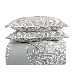 Marimekko - Queen Comforter Set, Smooth Cotton Percale Bedding with Matching Shams, Medium Weight Home Decor (Fokus Grey, Queen)