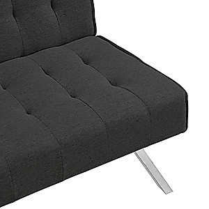 NewCosmos Wood Frame, Stainless Leg, FUTON, Sofa Bed Black