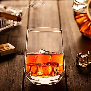 ini TECH Whiskey Glasses Set of 6, 9 Oz Scotch Glasses Set, Old Fashioned Glasses, Bourbon Glasses, Premium Scotch Glasses, Rocks Glasses, for Scotch, Bourbon, Liquor and Cocktail Drink