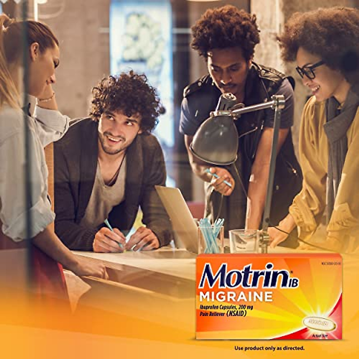 Motrin IB Migraine Liquid Gel Caps, Ibuprofen 200 mg, Migraine Relief Medicine, 80 Ct