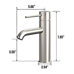 Ivanees Bathroom Sink Faucet Single Handle, Single Hole Faucet, Hot & Cold Mixer Tap Bathroom Faucet, Lead-Free Solid Brass Faucet, Brushed Nickel Finish, Deck Mounted Bath Faucet