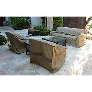 Over Sized Sofa Cover - Weatherproof Your Patio Furniture in Neutral Taupe 93.5" L x 45" D x 39" H