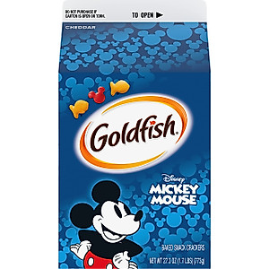 Goldfish Disney Mickey Mouse Cheddar Crackers, Snack Crackers, 27.3 oz carton