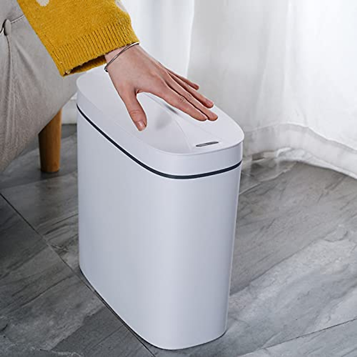 Kitchen Trash Can with Lid - Automatic Dustbin 2 Modes Touch Free ...
