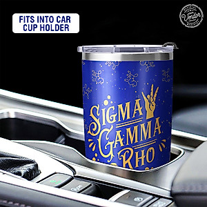 BBGreek Sigma Gamma Rho Sorority Paraphernalia - SGRHO - Official Vendor - 20 oz Stainless Steel Insulated Tumbler - Poodle
