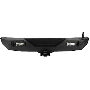 SCITOO Rront Bumper and Rear Bumper w/Tire Carrier Textured Black for 2007-2018 for Jeep Wrangler JK Rock Crawler Bumper w/Winch Plate with D-ring