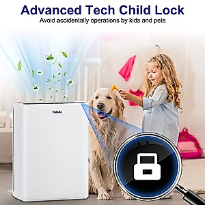 Air Purifiers for Home Large Room up to 1740ft², H13 True HEPA Air Filter for Allergies, Pets Hair, Pollen, Dander, Smoke, Smell, Sleep Mode, 5 Timer, Auto Mode Quiet Air Cleaner for Bedroom, Kicthen