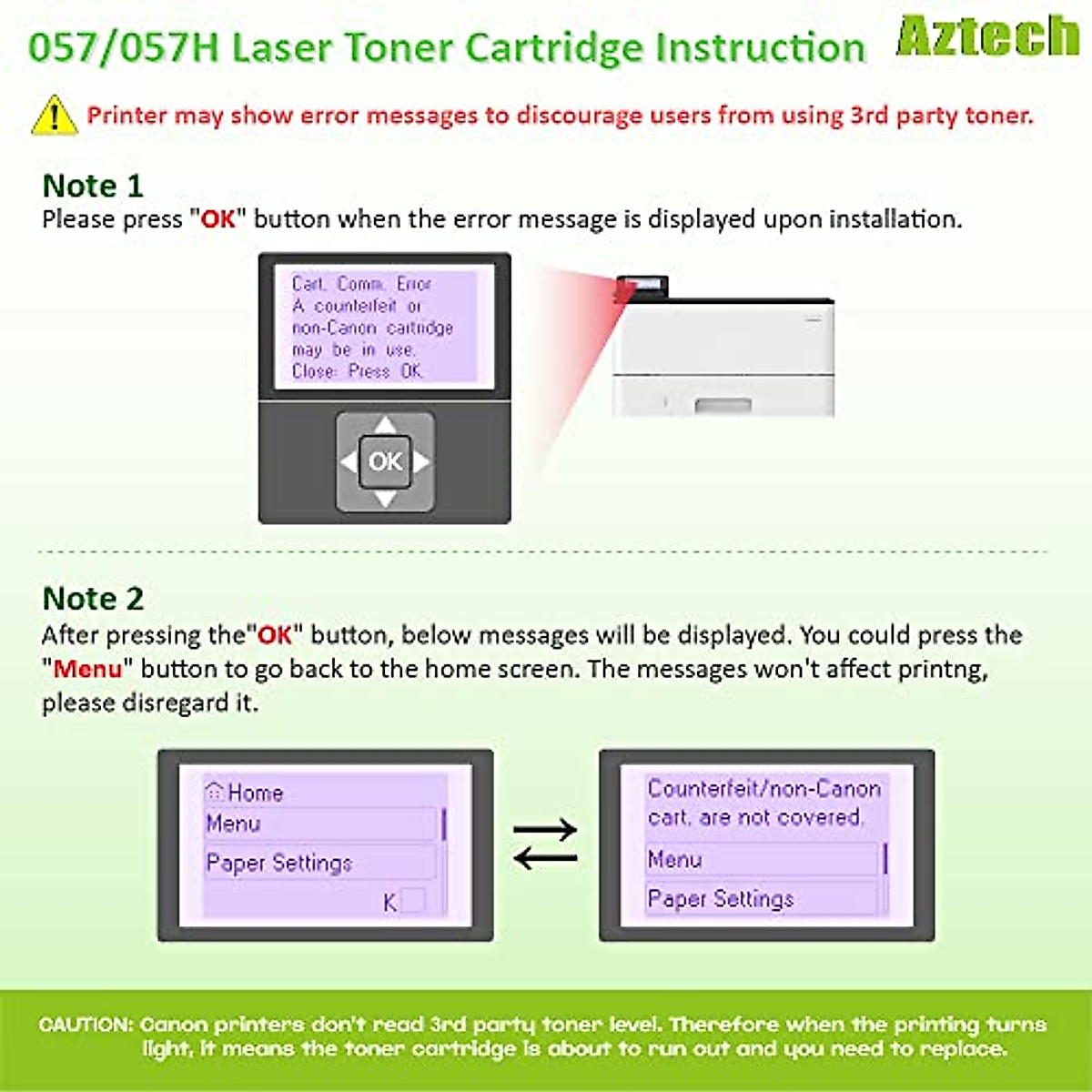 Aztech Compatible Toner Cartridge Replacement for Canon 057 057H Toner Cartridge ImageCLASS MF445dw MF448dw MF449dw LBP226dw LBP227dw Printer (Black, 2-Pack)
