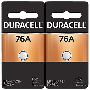2x Duracell 76A 1.5V Alkaline Battery Replacement LR44,CR44,SR44,AG13,A76,PX76