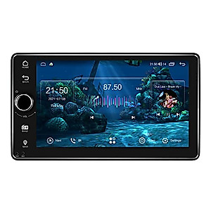 Joying 7" Single Din Car Stereo Android 10.0 Head Unit Touch Screen Car Radio Support Bluetooth 5.1/Carplay/Android Auto/5G WiFi/Subwoofer Output/Audio Out/Video in