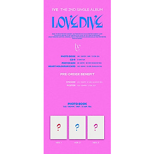 DREAMUS IVE - Love Dive [Ver 3.] (2nd Single Album) Album+Pre Order Benefits+CultureKorean Gift(Decorative Stickers,Photocards,Top Loader Stcikers)