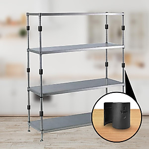 16 Packs 25.4mm Metal Rack Connector and 32 Packs Wire Shelving Shelf Lock Clips and for Extending Wire Rack Shelving